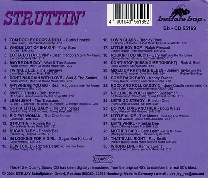 Buffalo Bop 169 Struttin : Back | CD Covers | Cover Century | Over 1. ...